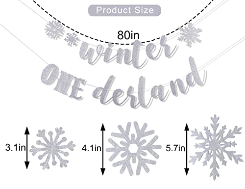 Winter Onederland Snowflake Banner - Winter/snowflake 1st Birthday,winter Party Decorations,silver Snowflake Banner,winter Onederland Birthday Sign