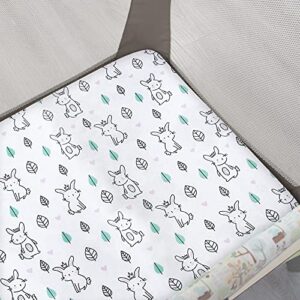 Pack and Play Sheets, 2 Pack Mini Crib Sheets, Stretchy Pack n Play Playard Fitted Sheet and Pack N Play Mattress Pad Sheets Cover Waterproof