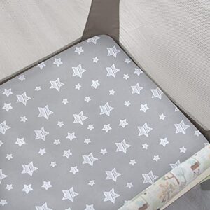 Pack and Play Sheets, 2 Pack Mini Crib Sheets, Stretchy Pack n Play Playard Fitted Sheet and Pack N Play Mattress Pad Sheets Cover Waterproof