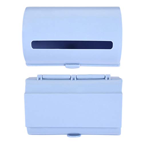 3 Colors Back Organizer Rack Adhesive Wall Mount Trash Garbage Plastic Bag Storage Box Plastic Bag Dispenser (Blue)