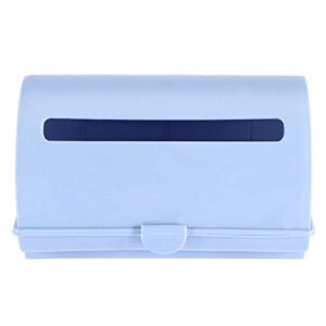 3 Colors Back Organizer Rack Adhesive Wall Mount Trash Garbage Plastic Bag Storage Box Plastic Bag Dispenser (Blue)