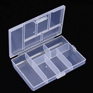 minitimi 6 grids clear plastic organizer box storage container jewelry box for fishing tackles nail rhinestones beads art diy crafts organizer