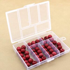 Minitimi 6 Grids Clear Plastic Organizer Box Storage Container Jewelry Box for Fishing Tackles Nail Rhinestones Beads Art DIY Crafts Organizer