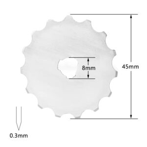 Watris Veiyi 45mm Rotary Cutter Blades, 5PCS Perforating Rotary Replacement Blade, Wide Skip Blade Edging Tool for Crochet Edge Projects, Fleece