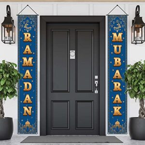 farmnall eid ramadan mubarak porch banner ramadan decorations moon and star mosque lattern islamic front door sign wall hanging decorations and supplies for home office