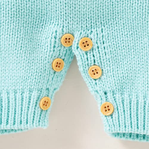 Wytyjxccyy My 1st Easter Outfit Newborn Baby Girl Boy Bunny Knitted Romper Overalls Suspender Jumpsuit Spring Summer Clothes (Blue,12-18 Months)