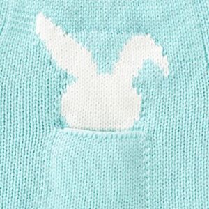 Wytyjxccyy My 1st Easter Outfit Newborn Baby Girl Boy Bunny Knitted Romper Overalls Suspender Jumpsuit Spring Summer Clothes (Blue,12-18 Months)