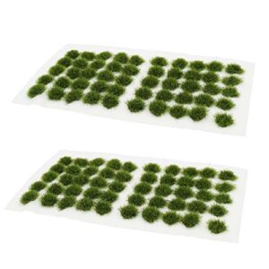 100 pcs static grass tuft model grass tufts railway artificial grass miniature war gaming terrain diy model railroad scenery war gaming scenery (green)