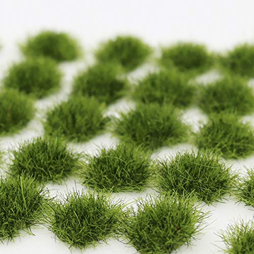 100 Pcs Static Grass Tuft Model Grass Tufts Railway Artificial Grass Miniature War Gaming Terrain DIY Model Railroad Scenery War Gaming Scenery (Green)