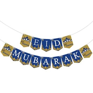 partyprops eid mubarak banner – eid mubarak decoration – eid mubarak party decorations supplies – eid mubarak banner bunting – no assembled required