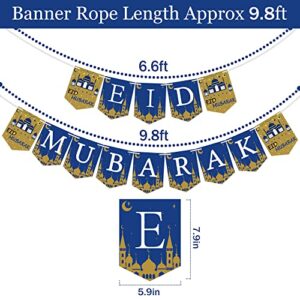 Partyprops Eid Mubarak Banner - Eid Mubarak Decoration - Eid Mubarak Party Decorations Supplies - Eid Mubarak Banner Bunting - No Assembled Required