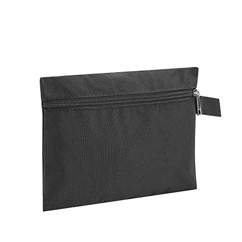 Zipper Pencil Bags, 2 Pc Pen Pouches, 7 By 5.5 Inch 600D Oxford Fabric Water Resistant Markers Eraser Zippered Bag Bulk Pouch, Office School Suppliers, Cosmetic, Makeup Small Tools Purse, Black.