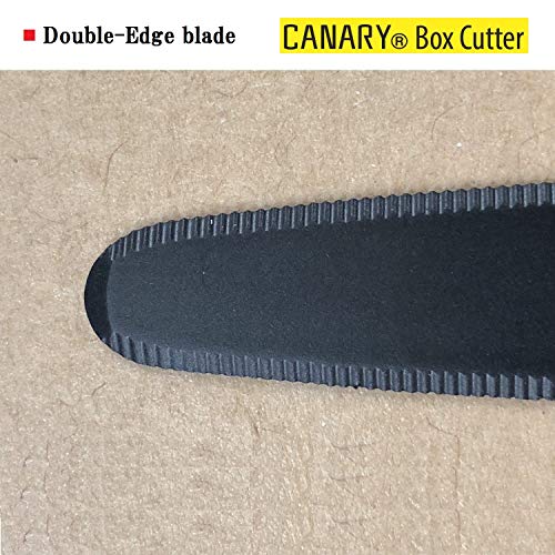 CANARY Corrugated Cardboard Cutter Dan Chan, Safety Box Cutter Knife [Non-Stick Fluorine Coating Blade], Made in JAPAN, Yellow (DC-190F-1) (Bulk 3 pcs)