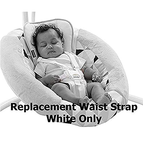 Replacement Parts for Baby Swing - Fisher-Price Revolve Baby Swing FBL70 ~ One White Replacement Waist Strap (Swing needs two) with male part of buckle