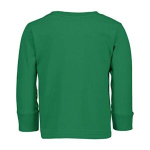 Leprechaun Suit - Four Leaf Clover Long Sleeve Toddler Cotton Jersey Shirt (Kelly, 2T)