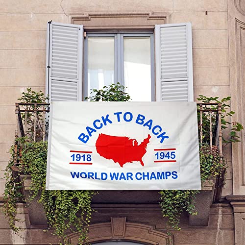 -Back to Back World War Champs Flag 3x5 FT Banner，The color is bright and lasting, not easy to fade.