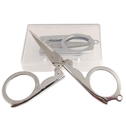 2Pcs Mini Scissors,Foldable Scissors Stainless,Travel Scissors for Can Hang on Your Key Chain,for Craft, Camping, Outdoors