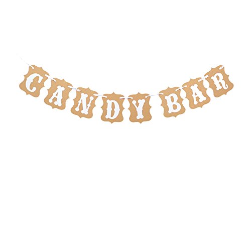 Candy Bar Party Banner,Wedding Party Reception Buffet Decoration Photography Banner Prop (White)