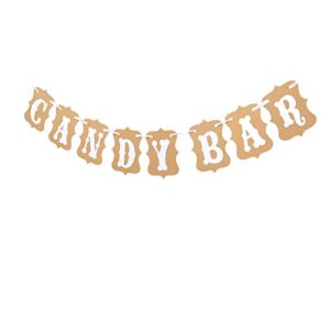 Candy Bar Party Banner,Wedding Party Reception Buffet Decoration Photography Banner Prop (White)