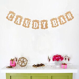 Candy Bar Party Banner,Wedding Party Reception Buffet Decoration Photography Banner Prop (White)