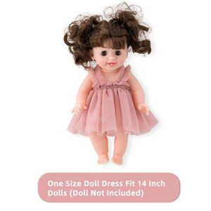 Girl and Doll Matching Dress Outfits Baby Girls Layered Tulle Tutu Dress for Toddler Girl and 14" Dolls Beansand 2T