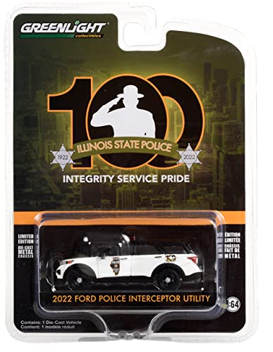 Greenlight 28100-F Anniversary Collection Series 14 - 2022 Police Interceptor Utility - Illinois State Police 100th Anniversary 1:64 Scale Diecast