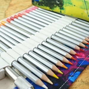 CreooGo Canvas Pencil Wrap, Pencils Roll Pouch Case Hold for 48 Colored Pencils (Pencils NOT Included)-Paniting,48 Holes