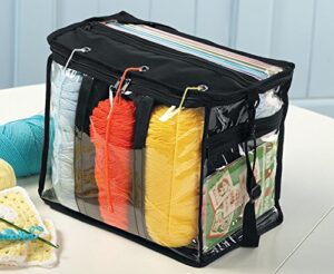 clear plastic portable yarn tote bag