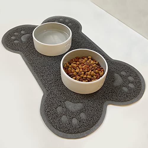 Animal Planet Waterproof Silicone Dog Feeding Mat (Grey) X-Large 24" x 16" Bone Slip Resistant Material Keeps Food Bowl in Place, Prevents Water Spills on Floor, Cat Litter Supplies, Boot Tray