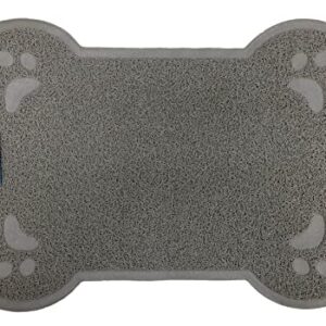 Animal Planet Waterproof Silicone Dog Feeding Mat (Grey) X-Large 24" x 16" Bone Slip Resistant Material Keeps Food Bowl in Place, Prevents Water Spills on Floor, Cat Litter Supplies, Boot Tray