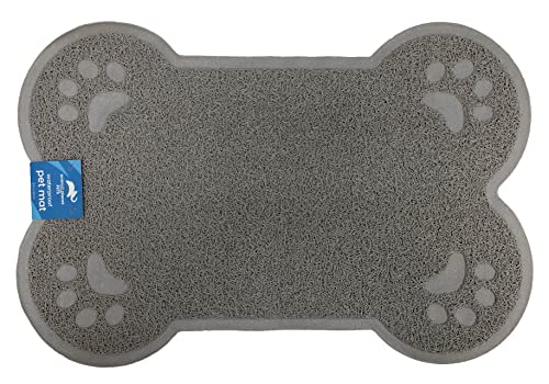 Animal Planet Waterproof Silicone Dog Feeding Mat (Grey) X-Large 24" x 16" Bone Slip Resistant Material Keeps Food Bowl in Place, Prevents Water Spills on Floor, Cat Litter Supplies, Boot Tray