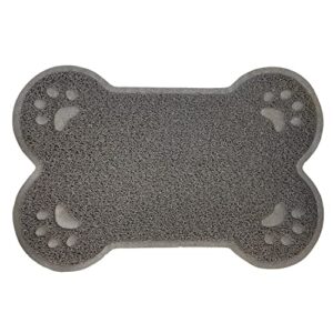 Animal Planet Waterproof Silicone Dog Feeding Mat (Grey) X-Large 24" x 16" Bone Slip Resistant Material Keeps Food Bowl in Place, Prevents Water Spills on Floor, Cat Litter Supplies, Boot Tray