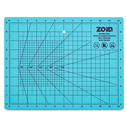 Zoid 9" x 12" Self-Healing Cutting Mat, PVC Grid Mat, Crafting and Sewing Mat for Multiple Projects, Arts and Crafts, Silhouette Cutting, Cyan/Purple BP