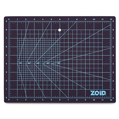 Zoid 9" x 12" Self-Healing Cutting Mat, PVC Grid Mat, Crafting and Sewing Mat for Multiple Projects, Arts and Crafts, Silhouette Cutting, Cyan/Purple BP