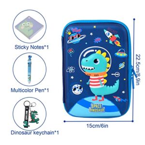 ZINO Dinosaur Pencil Case,Large Capacity 3D EVA Pencil Organizer with Compartment for School girls boys kids