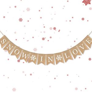 7-gost burlap snow in love banner winter wedding shower bridal shower garland decoration