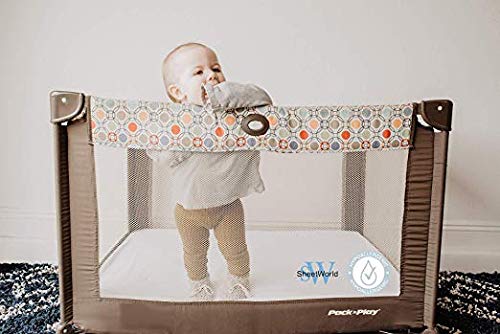 SheetWorld Fitted 100% Cotton Flannel Pack N Play Sheet Fits Graco 27 x 39, Flannel - White, Made in USA