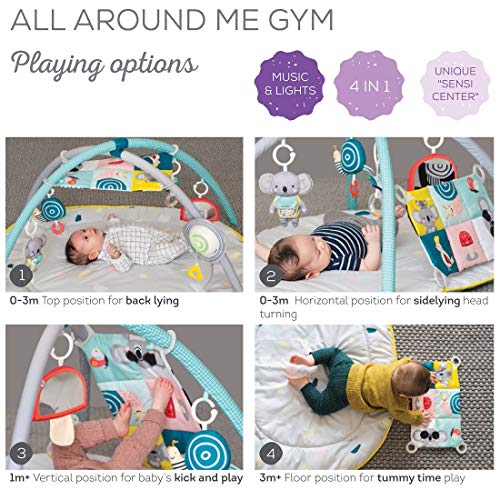 Taf Toys 4 in 1 Music and Light All Around Me Baby Activity Gym Thickly Padded with Soft Mat and a Unique “Sensi-Center” for a Variety of Body Positioning for Newborn and Up