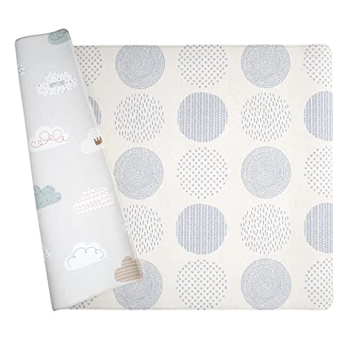 Parklon Pure Soft Baby Play Mat (Extra Large, 92.5 x 55.1 x 0.6 in, Blue Spot/Cloud Bebe)