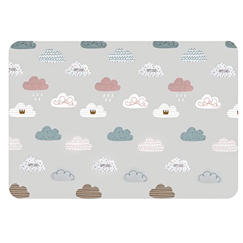 Parklon Pure Soft Baby Play Mat (Extra Large, 92.5 x 55.1 x 0.6 in, Blue Spot/Cloud Bebe)