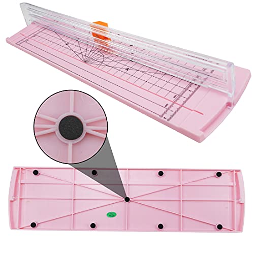 Rayson RC4000P-US Paper Cutter Trimmer, A4 Size (12 inch) Paper Cutter for Coupon, Craft Paper and Photos (Light Pink)