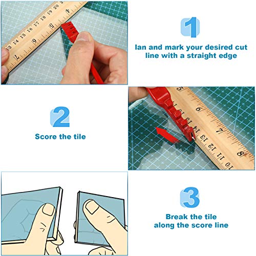 3 Pieces DIY Stained Glass Cutter Tool for Mirror 2 mm - 20 mm Pencil Style Oil Feed Carbide Tip, Glass Cutting Tool for Glass Cutting