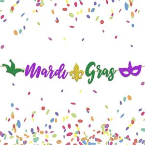 mardi gras banner garland mardi gras decorations for new orleans masquerade party supplies gold purple green glitter mardi gras outdoor indoor hanging mardi gras theme party supplies fat tuesday decor