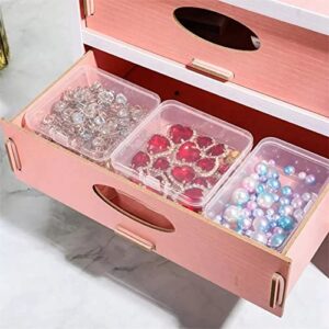 kuosbiu 12 Pieces Plastic Storage Cases Mini Clear Bead Storage Containers Transparent Boxes with Hinged Lid and Rectangle Clear Craft Supply Case