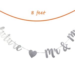 StarsGarden Silver Glitter Future Mr&Mrs Banner Hanging Garland -Perfect Decoration for Bridal Shower, Engagement, Bachelorette, Wedding Party, 2.5m (SG-22N447)