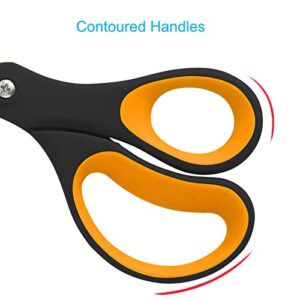 LIVINGO Scissors All Purpose, Student School Scissors, Sharp Titanium Coated Stainless Steel Shears for High Middle School Teacher Crafting, Office Home Sewing Cutting Fabric, 8 inch 3 Pack