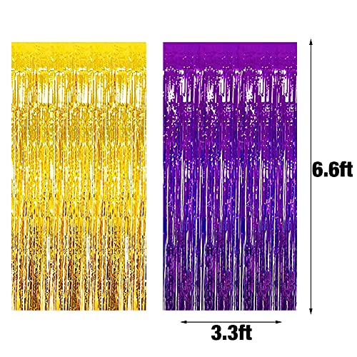 Graduation Decorations 2022 Purple Gold Graduation Party Supplies 2022 Graduation Banner Purple Gold Class of 2022 Congrats Grad Porch Sign and Foil Curtains Graduation Party Decorations by HappyField