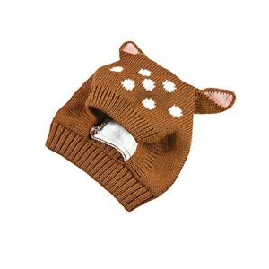 xyx toddlers baby girls and boys fleece lined crochet earflap hats newborn kids cute beanie cap winter soft warm knit caps (click a hat – brown)