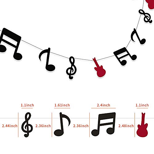 Rock and Roll Party Decorations Rock N Roll Theme Party Supplies Red Black Music Note Garland Music Note Streamer Rock Star Music Party Decoration Music Birthday Decorations 2 Piece by HappyField