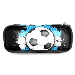 argentina flag soccer ball against pattern leather pencil case pen bag with double zipper stationery bag storage bag for school work office boys girls